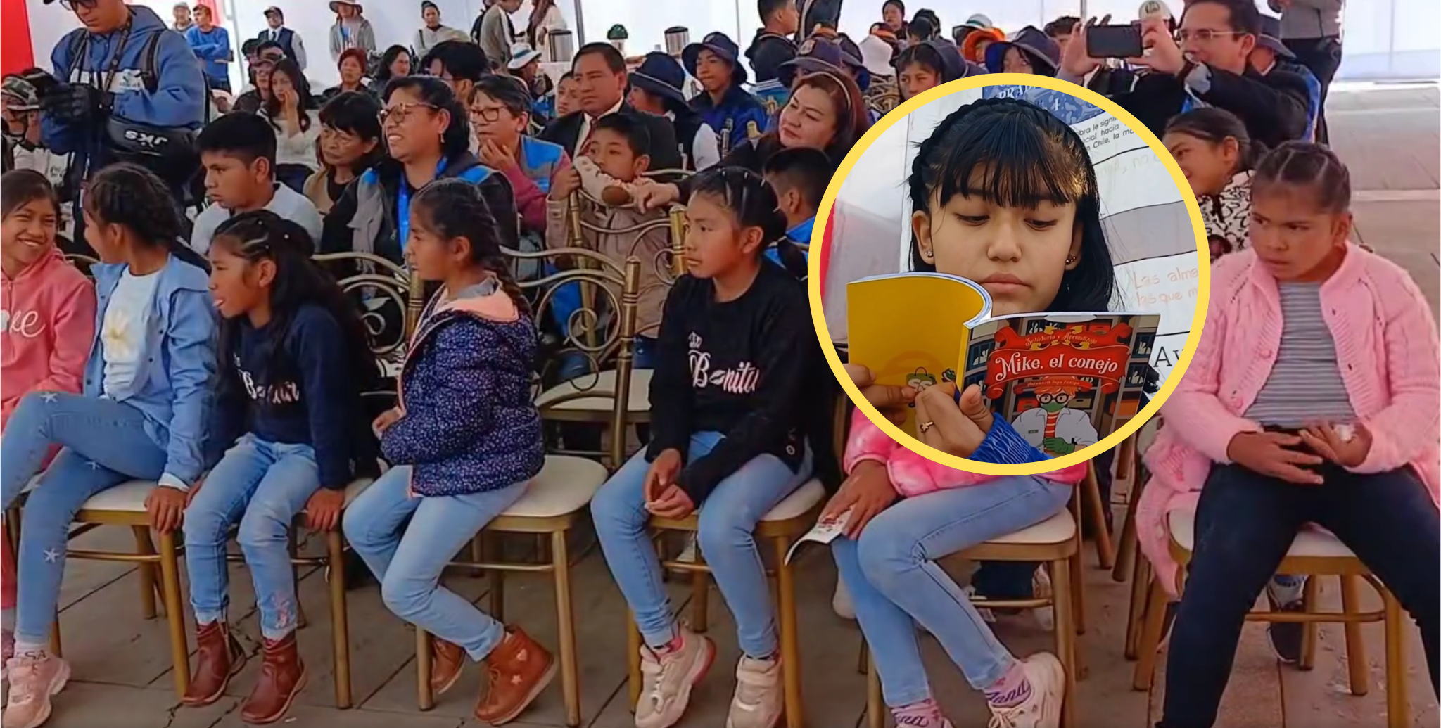 La escritora de 12 años, Antuaneth Inga, presenta su libro titulado ...